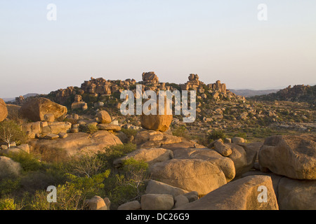 The sunset view of Hampi ruins from Matanga Hill. Taken in India ...