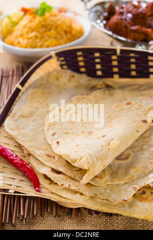 Chapati, chapathi, chapatti or flatbread, famous indian basic food ...