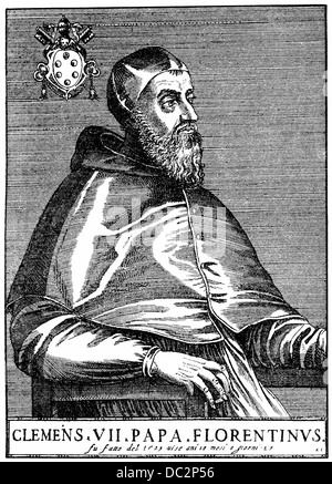Pope Clement VII, 1478 – 1534. Born Giulio di Giuliano de' Medici. Hand ...