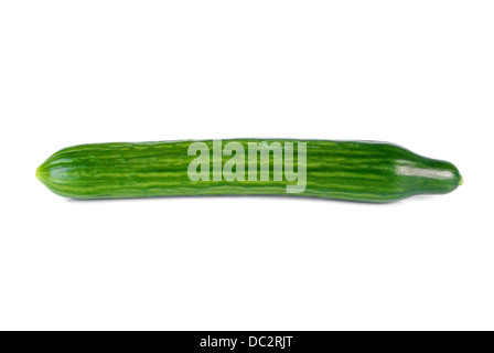 Fresh long cucumber over a green background. High resolution photo ...