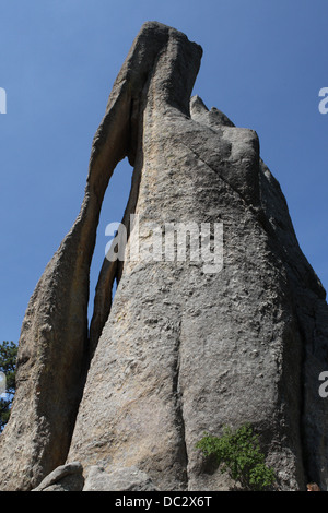 Peter Norbeck Scenic Byway - Needles Highway Forest. Two large stone ...