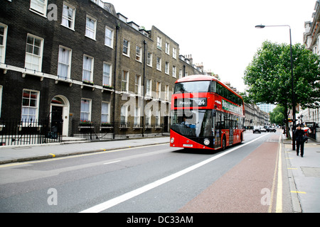 New Routemaster bus number 24 travelling along Gower Street, Bloomsbury ...