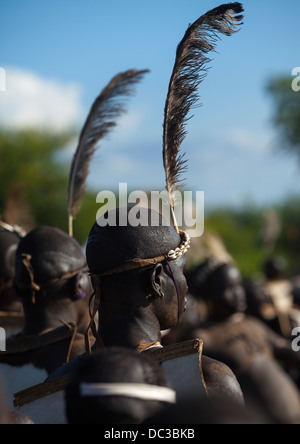 Bodi tribe fat men during Kael ceremony, Omo valley, Hana Mursi ...
