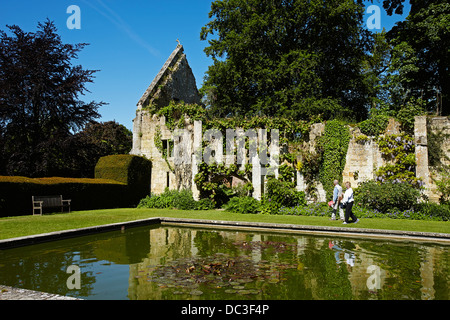The fish pond and remains of the Tithe Barn, in the grounds of Sudeley ...