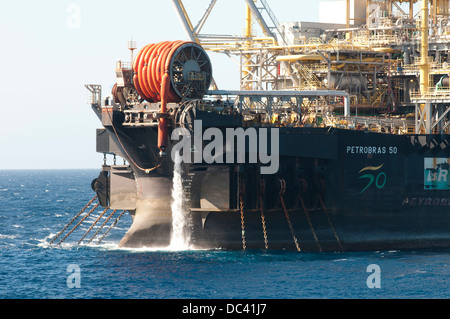 oil rig FPSO Petrobras 50 bow view. working offshore Rio de Janeiro ...