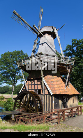 Hüvener Mühle, wind and water mill, historical sight, Lower Saxony ...
