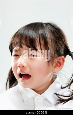 Close up of korean girl, looking skeptical, cross arms on chest and ...