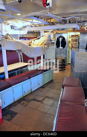 Forward seamans mess inside HMS Cavalier (D73/R73), a C-class destroyer ...