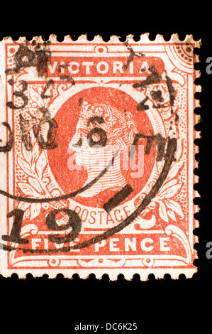 Queen Victoria postage stamps, Australia, Queensland. One penny Red ...