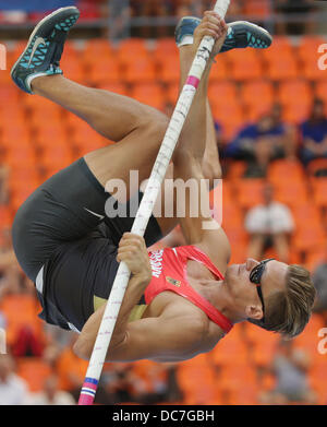 Pascal Behrenbruch of Germany competes in the 110 Meter Hurdles ...
