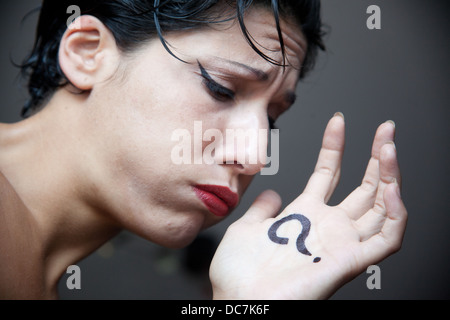 woman questioning herself Stock Photo - Alamy
