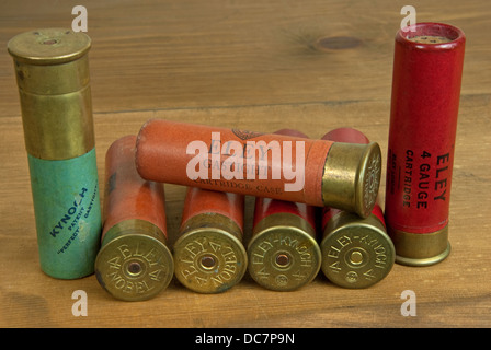 A selection of vintage 8 bore shotgun cartridges Stock Photo - Alamy