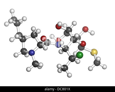 Clindamycin antibiotic drug (lincosamide class), chemical structure ...