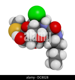 Clindamycin antibiotic drug (lincosamide class), chemical structure ...