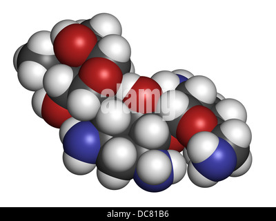 Gentamicin antibiotic drug (aminoglycoside class), chemical structure ...