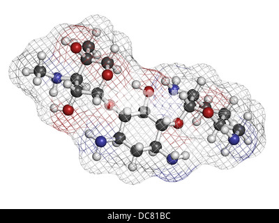 Gentamicin antibiotic drug (aminoglycoside class), chemical structure ...