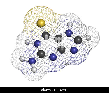 Tioguanine leukemia and ulcerative colitis drug, chemical structure ...