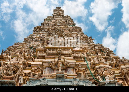 Hindu temple Matale Sri Muttu Mariyamman with the big traditional tower ...