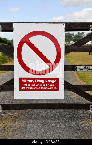 Danger Former Military Target Area warning sign near Holy Island Stock ...