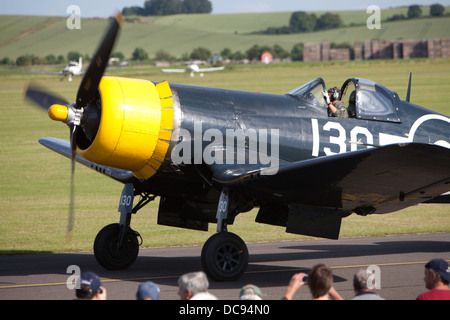 WW11 Corsair fighter aircraft at the Imperial War Museum,Duxford ...