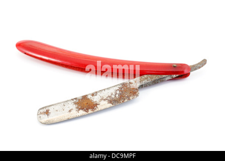 Vintage straight razor isolated on white background Stock Photo - Alamy