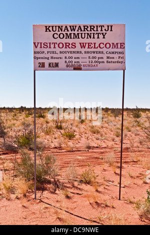 KUNAWARRITJI SETTLEMENT SIGN, WELL 33, CANNING STOCK ROUTE, WESTERN ...