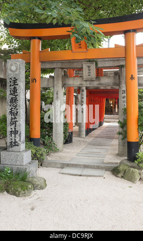 Japan, Kyushu. Torii Gate with Shimenawa Rope and Shide Paper Streamers ...