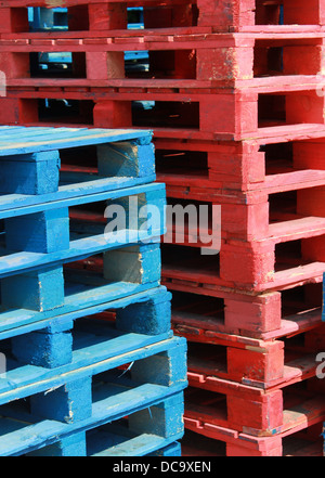 wooden pallets blue Stock Photo - Alamy