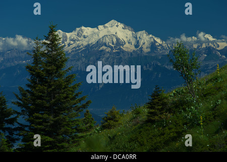 Looking at Mont Blanc from Crêt de la Neige, Lélex, in France With ...