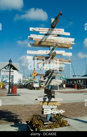 Directional sign in Key West, Florida, FL, USA. Hand painted, hand made ...