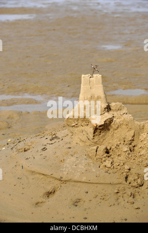 Destroyed sand castle on a beach. Spain Stock Photo - Alamy