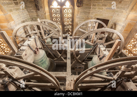 Bells cast by hand during the mid 18th century in the belfry of All ...