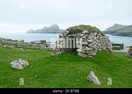 Stone cleit above Village Bay, Hirta, St Kilda archipelago, Outer ...