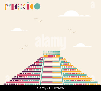 ancient mayan pyramid vector illustration isolated on white background ...