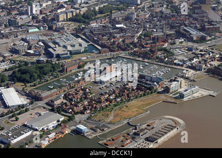 aerial view of Hull Marina and City Centre Stock Photo - Alamy