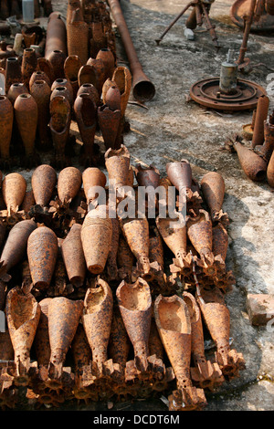 Mortar unexploded ordnance (UXO) from the war on Laos in Phonsavan ...