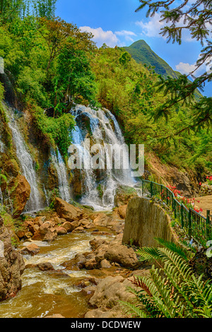 Picturesque Cat Cat waterfall at Cat Cat village near Sapa, Vietnam ...