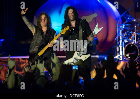 Sascha Gerstner of the German metal band Helloween performs at the ...