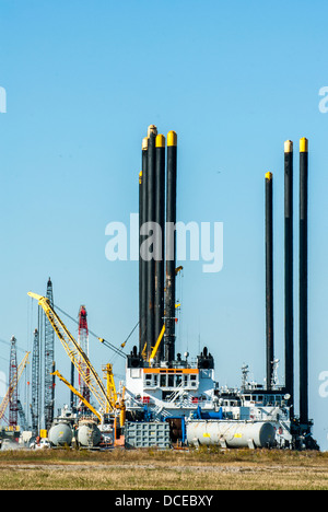 Louisiana, Lafourche Parish, Port Fourchon, Pointe Fourchon, waterfront ...