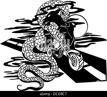 Snake and Motorcycle. Vinyl-ready design Stock Photo - Alamy