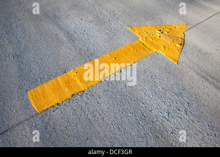 Traffic sign with an arrow pointing down and to the left, decline ...
