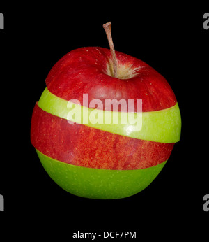 Mixed slices of red and green apple on white close Stock Photo - Alamy