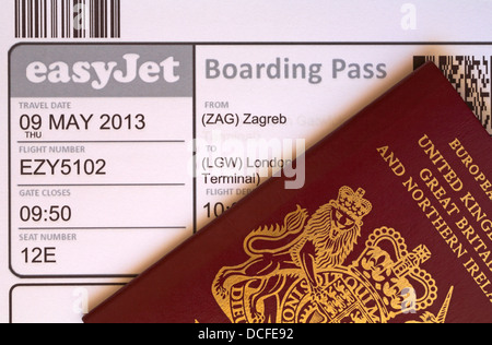 Easyjet airline flight boarding pass Stock Photo - Alamy