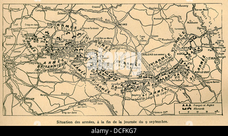 Map of the First Battle of the Marne, 1914 Stock Photo - Alamy