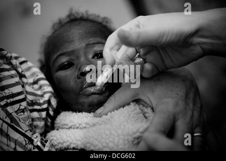 HIV positive child is treated at an orphanage in Moshi, Tanzania Stock ...