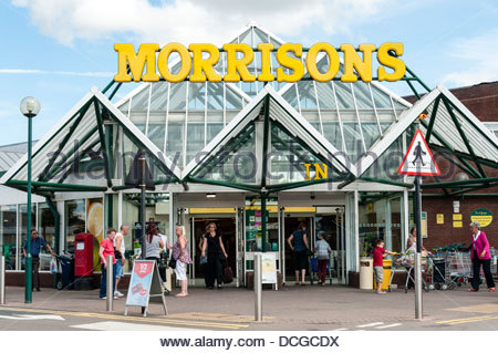 Exterior of the Morrisons supermarket store in Meltham, West Stock ...