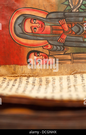 An old ancient book manuscript bible incunable incunabulum block print ...