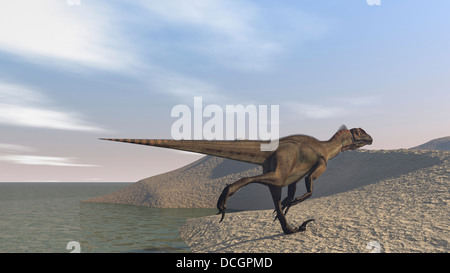 Utahraptor dinosaur, side view on black background Stock Photo - Alamy