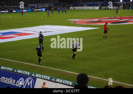 The football referee are warming up themselfs before the match Stock ...
