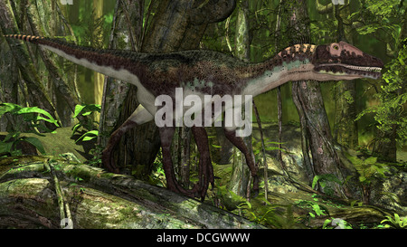 Utahraptor in a prehistoric forest Stock Photo - Alamy
